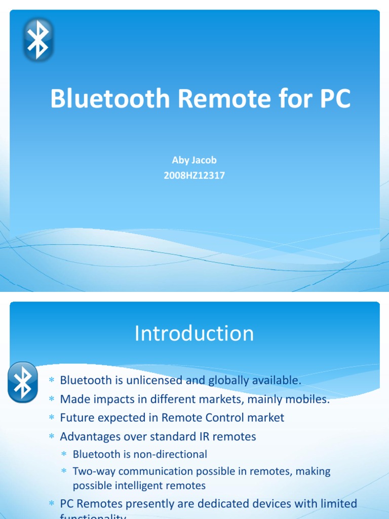 Bluetooth Remote Control for PC | PDF | Bluetooth | Java (Programming ...
