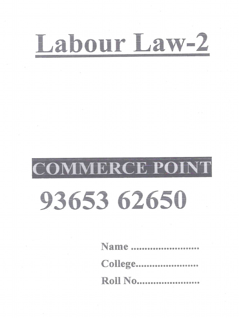 Labour Law 2 New | PDF