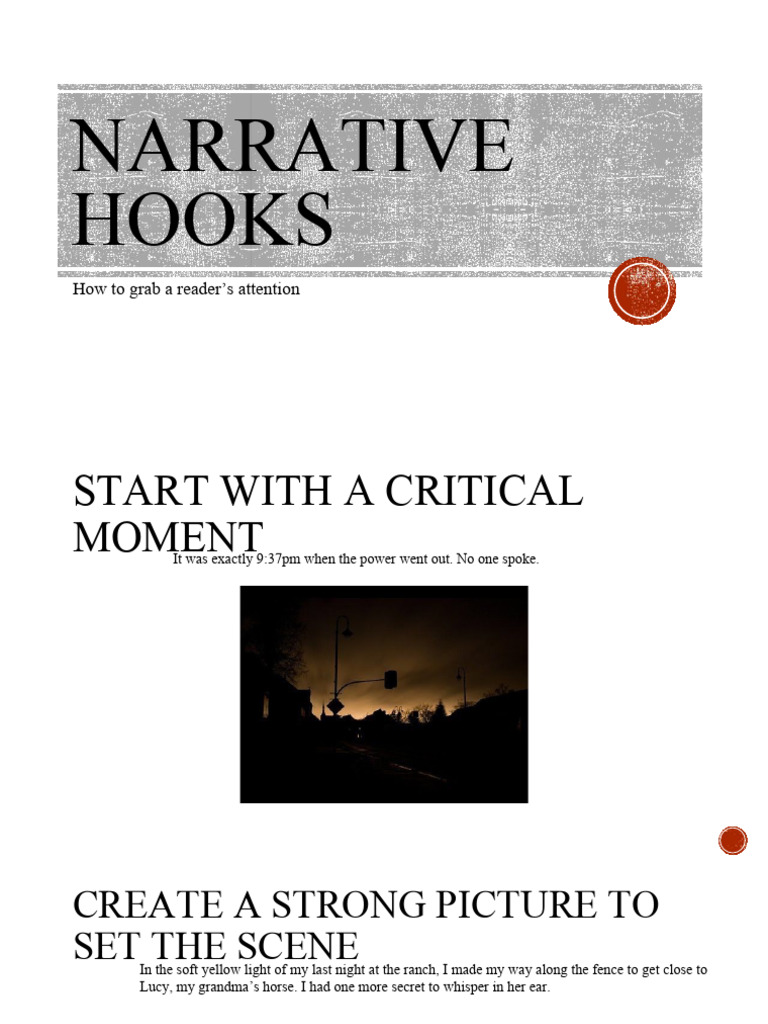 English Resource - Narrative Hooks | PDF