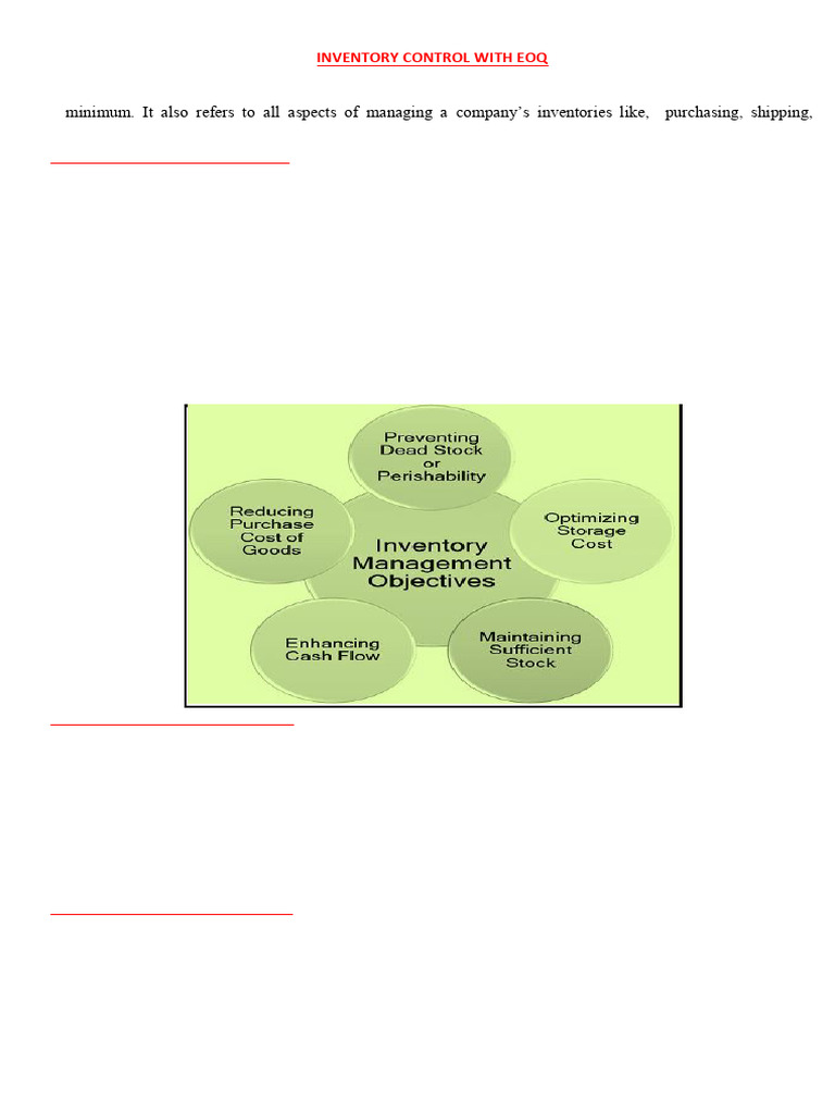 Inventory Control With Eoq | PDF | Inventory | Supply Chain Management