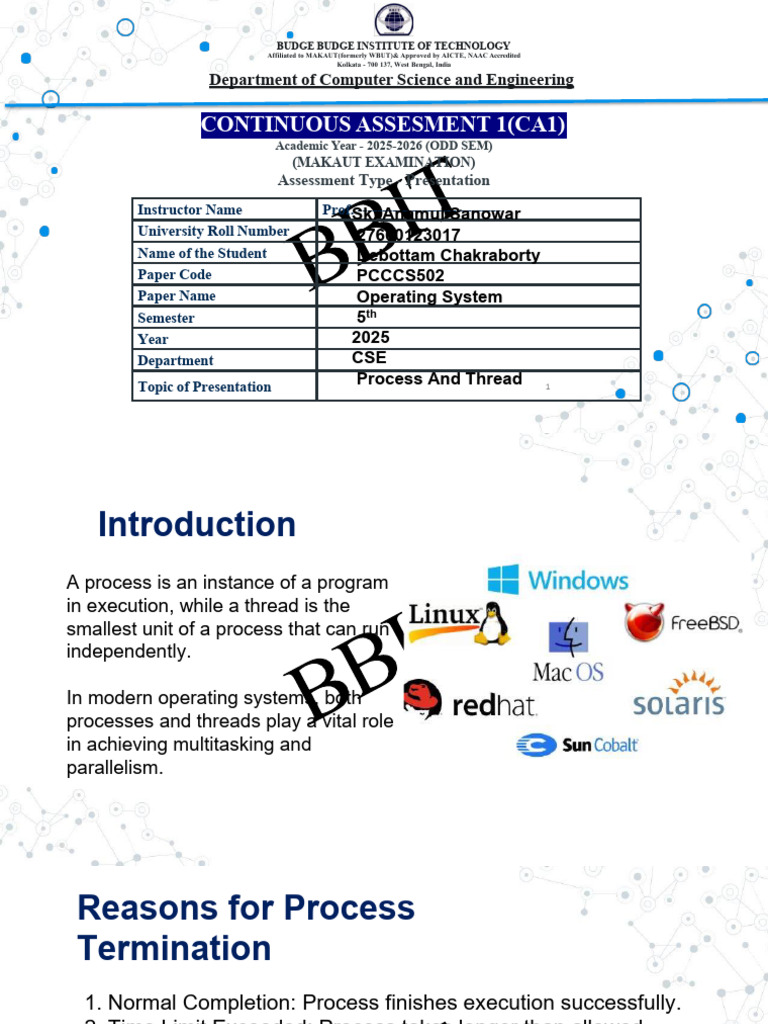 27600123017 Debottam Chakraborty | PDF | Process (Computing) | Thread ...