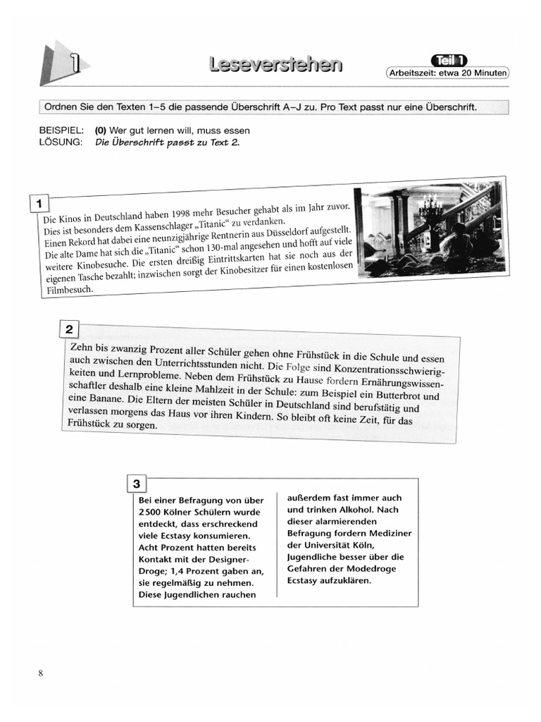 15 Prüfungen TELC - Modelltest 1 | PDF