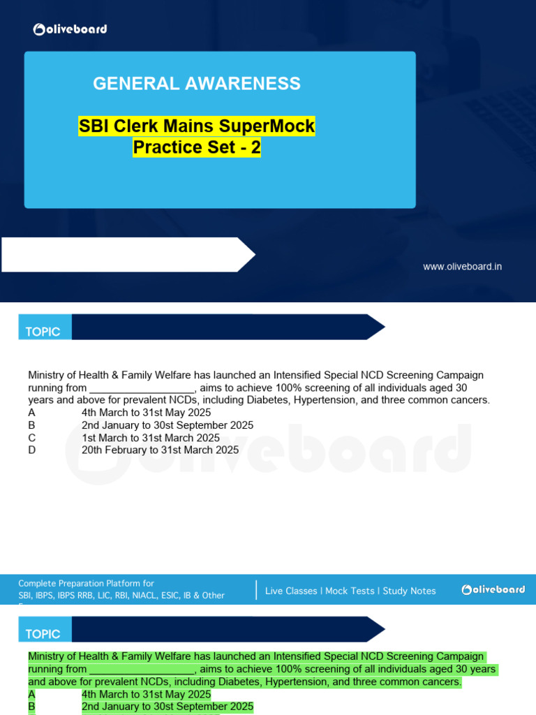 SBI Clerk Mains SuperMock Practi 1742835118-2 | PDF