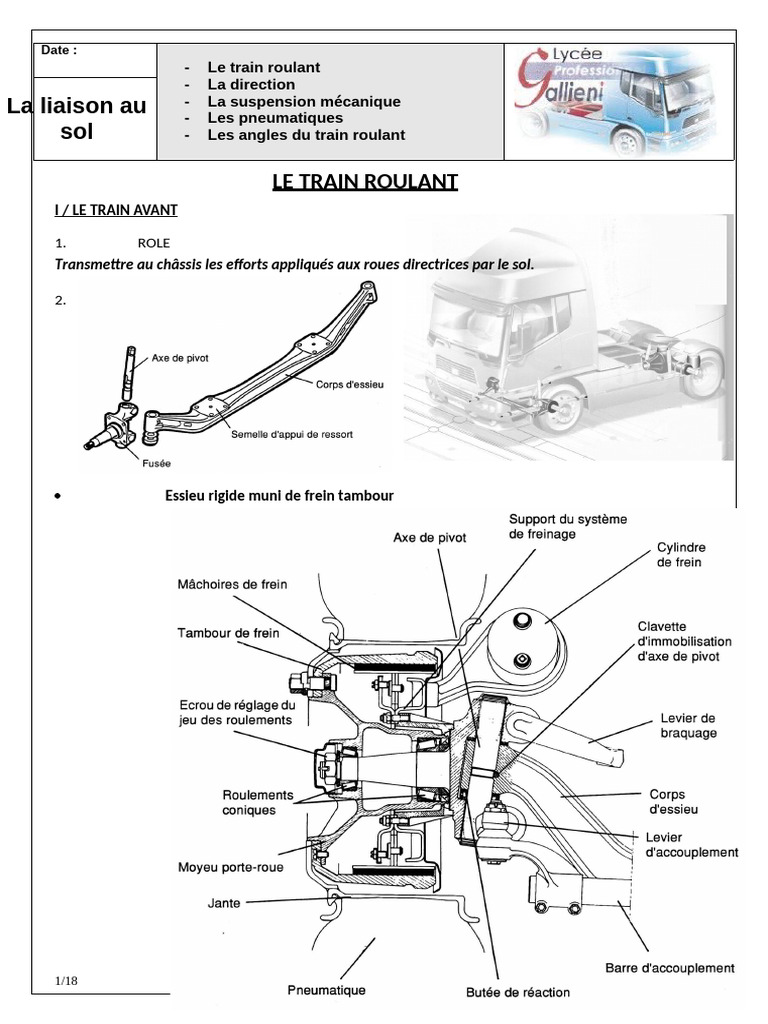 Schéma et vérification du train avant | PDF | Pneumatique (véhicule ...