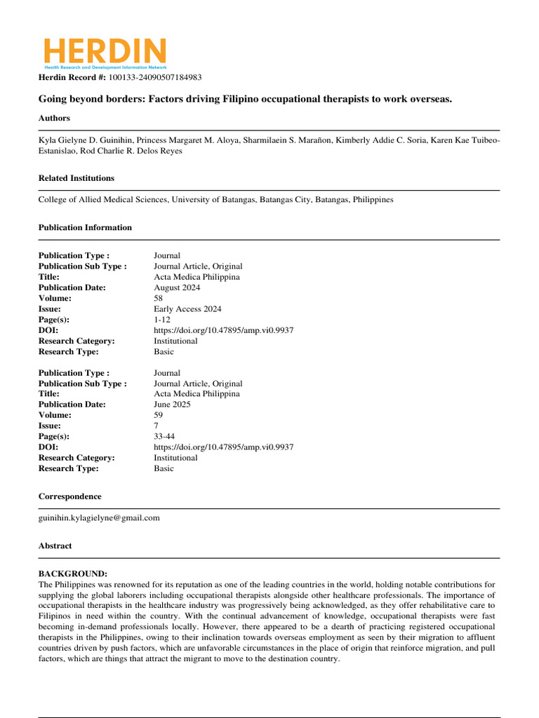 Herdin 100133-24090507184983 | PDF | Human Migration | Occupational Therapy