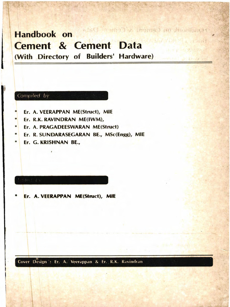 Handbook on Cement & Builders' Data | PDF | Cement | Concrete