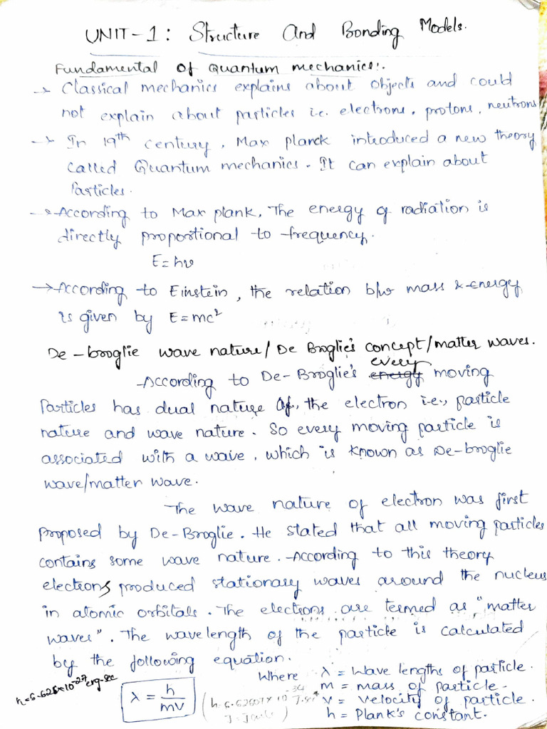 Unit 1-Chemistry (Structure and Chemical Bonding) | PDF