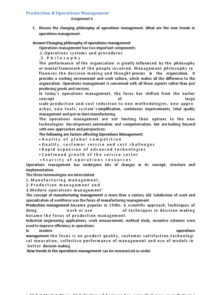 Analyzing the Evolution of Operations Management Philosophy and ...