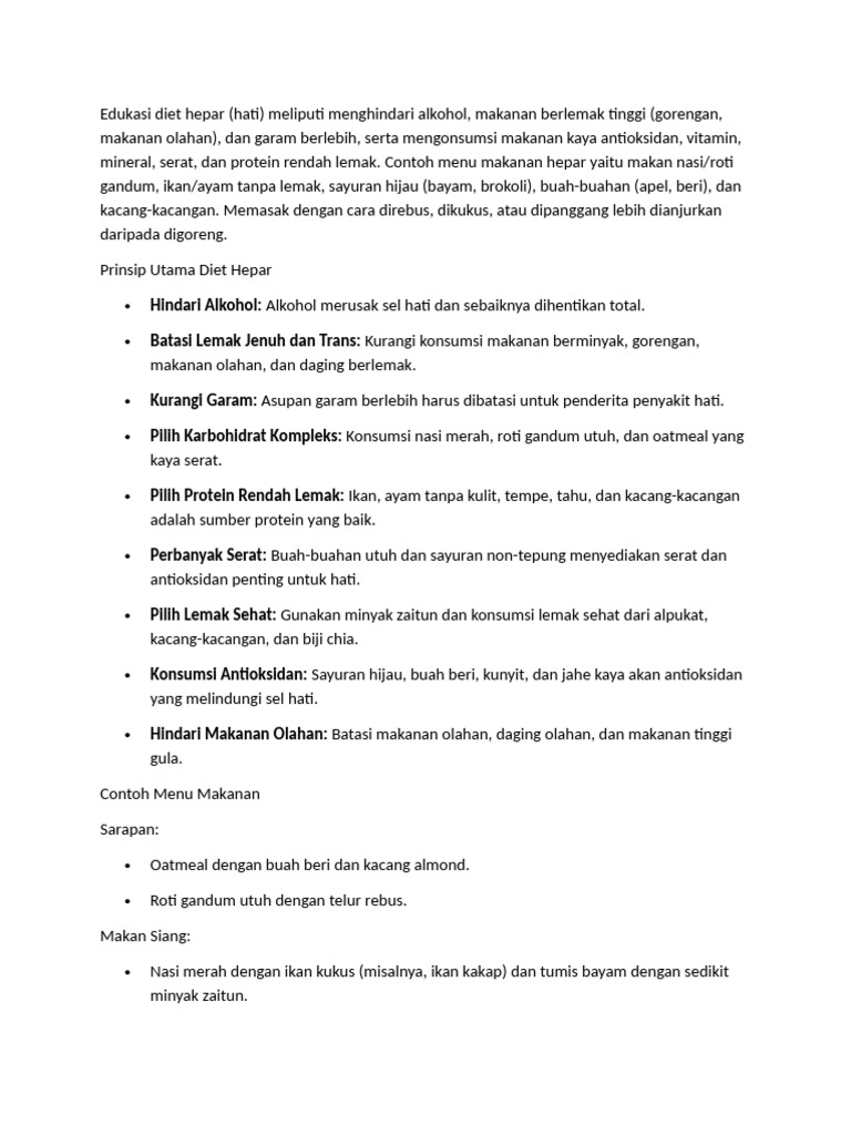 Panduan Diet Sehat untuk Hati | PDF