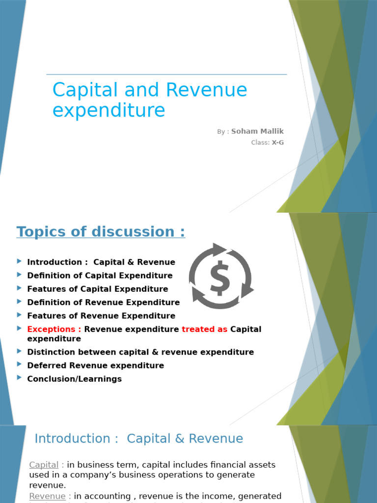 Capital vs Revenue Expenditure Explained | PDF | Expense | Capital ...