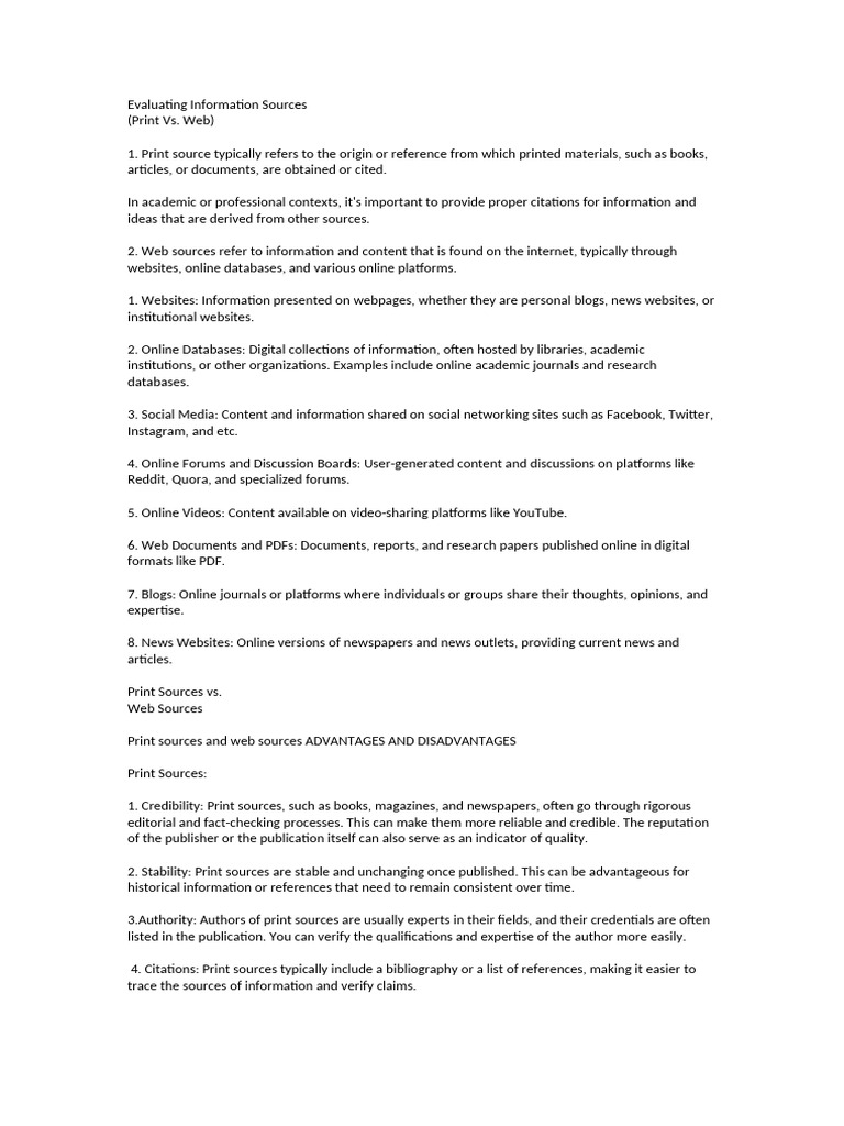 Evaluating Information Sources | PDF | Credibility | Academic Journal