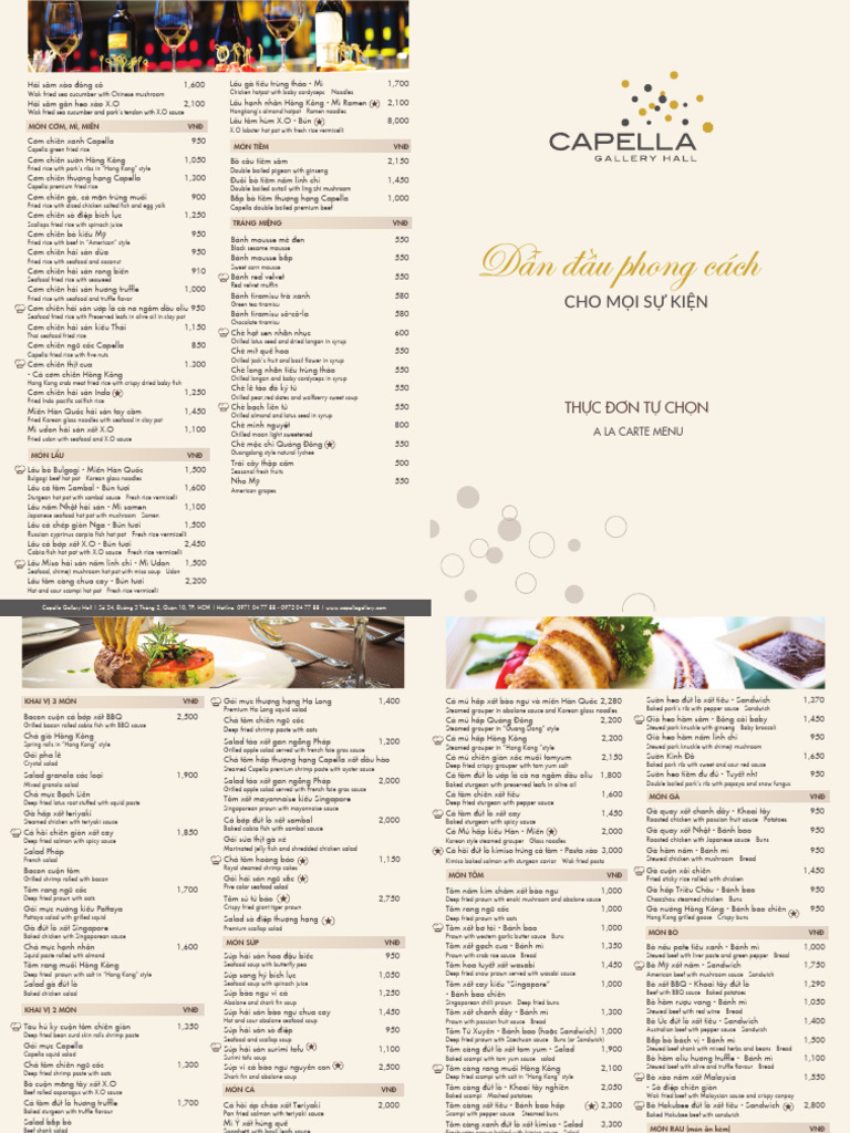 CGH - Menu Alacarte 2025 | PDF
