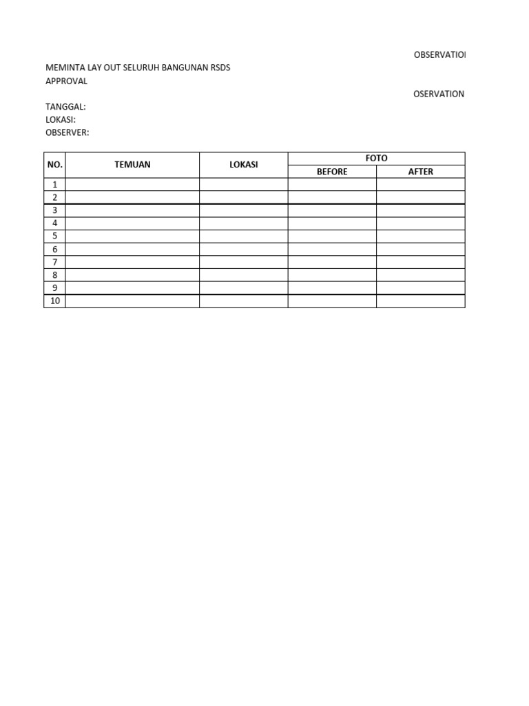 Contoh Observation Plan Pest Control | PDF