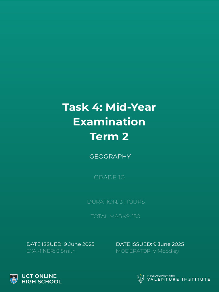 Grade 10 Geography Mid-Year Exam | PDF | Rock (Geology) | Plate Tectonics