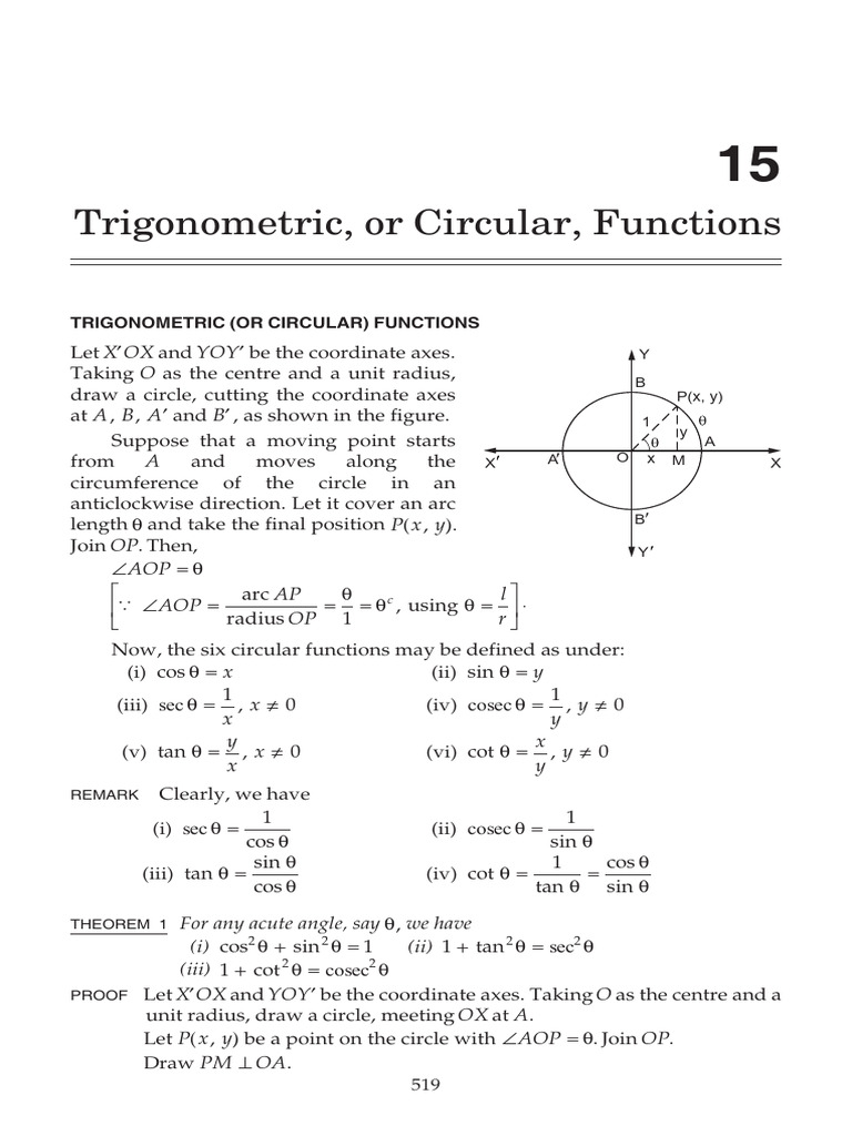 Trigonometry | PDF | Trigonometric Functions | Circle