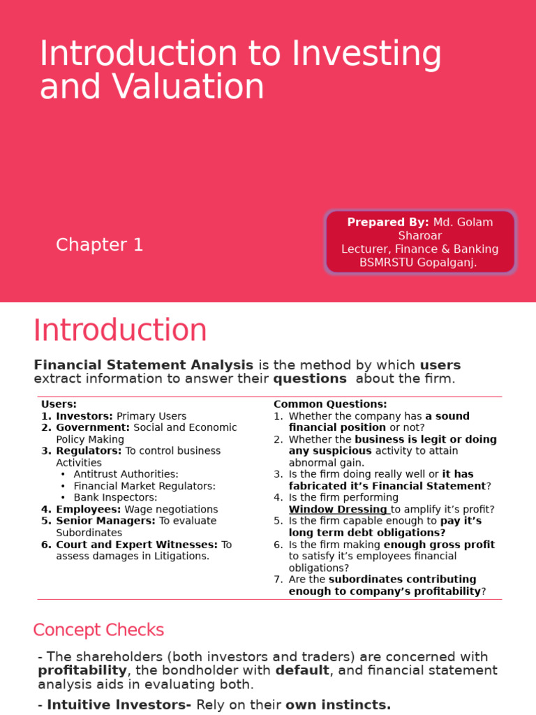 Investing and Valuation Fundamentals | PDF | Financial Analyst ...