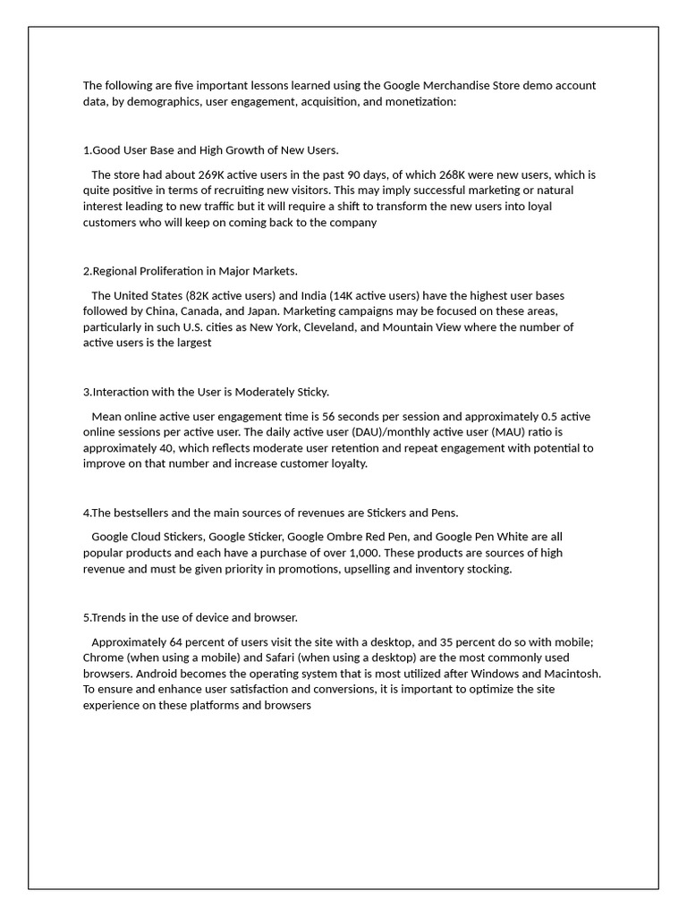 Key Insights from Google Store Data Analysis | PDF