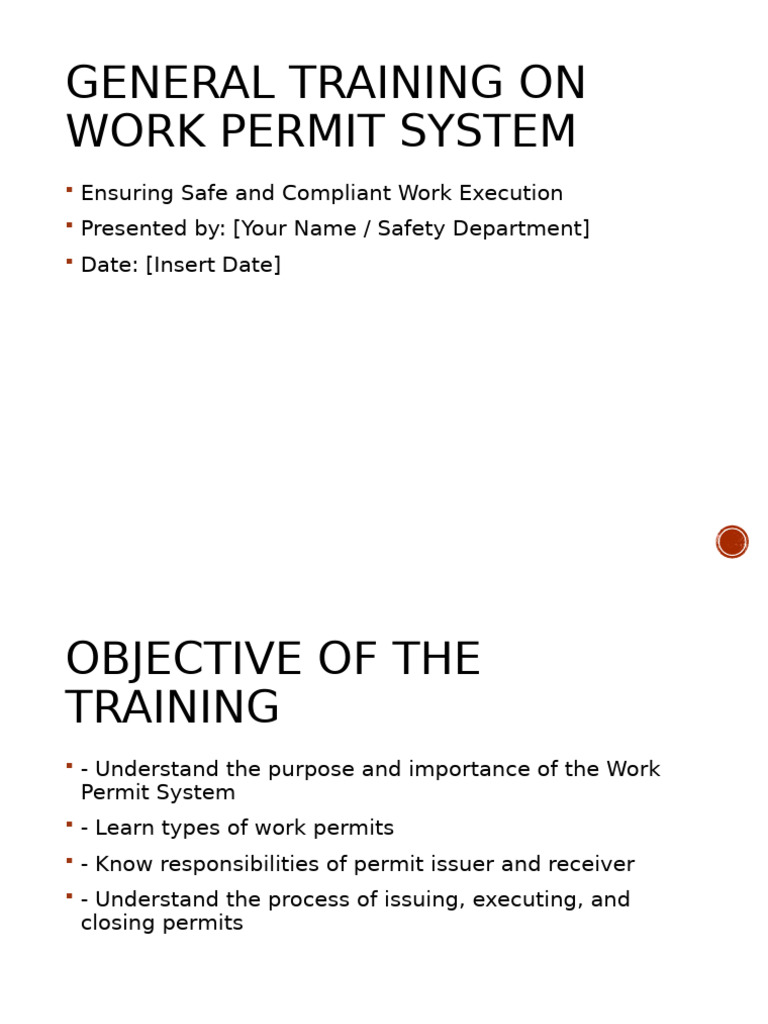 Work Permit System Training Guide | PDF | Safety | Occupational Safety ...