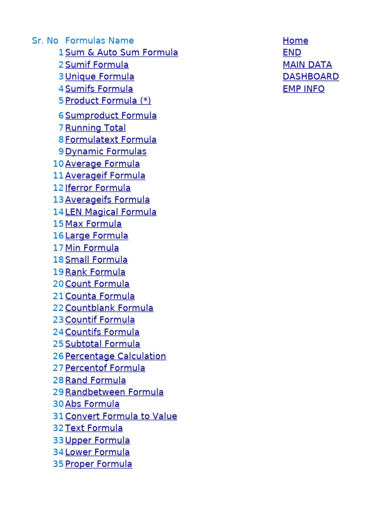 Essential Excel Formulas Guide | PDF | Computer Engineering | Computing