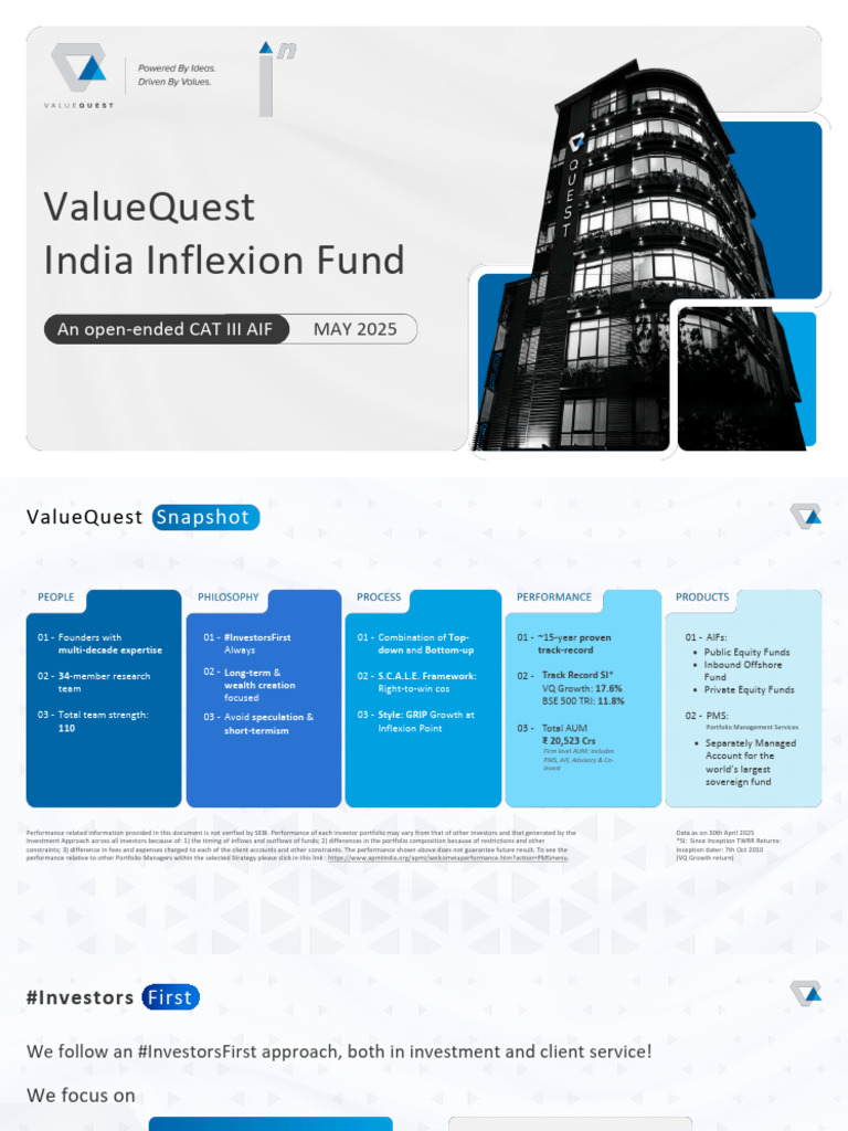 ValueQuest India Inflexion Fund Overview | PDF | Investing | Investment Management