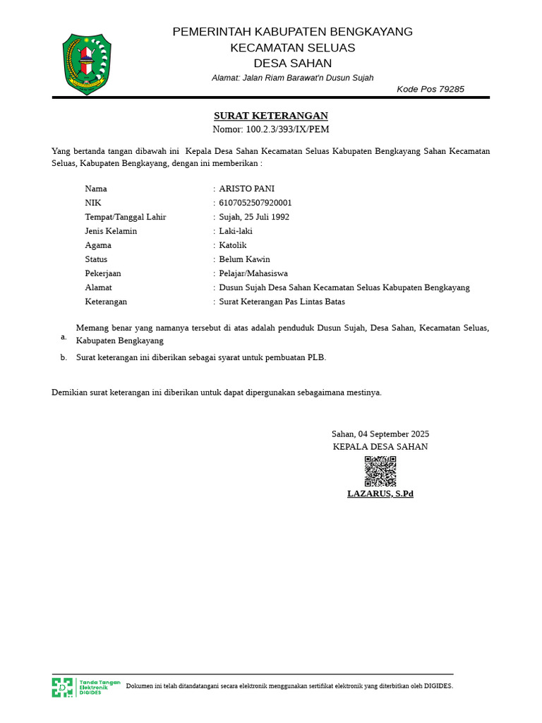 Surat Keterangan Plb Kilb 45612340 Custom | PDF