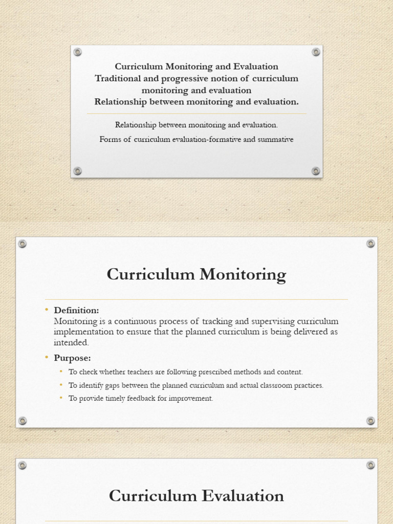 Curriculum Monitoring and Evaluation Insights | PDF | Curriculum ...
