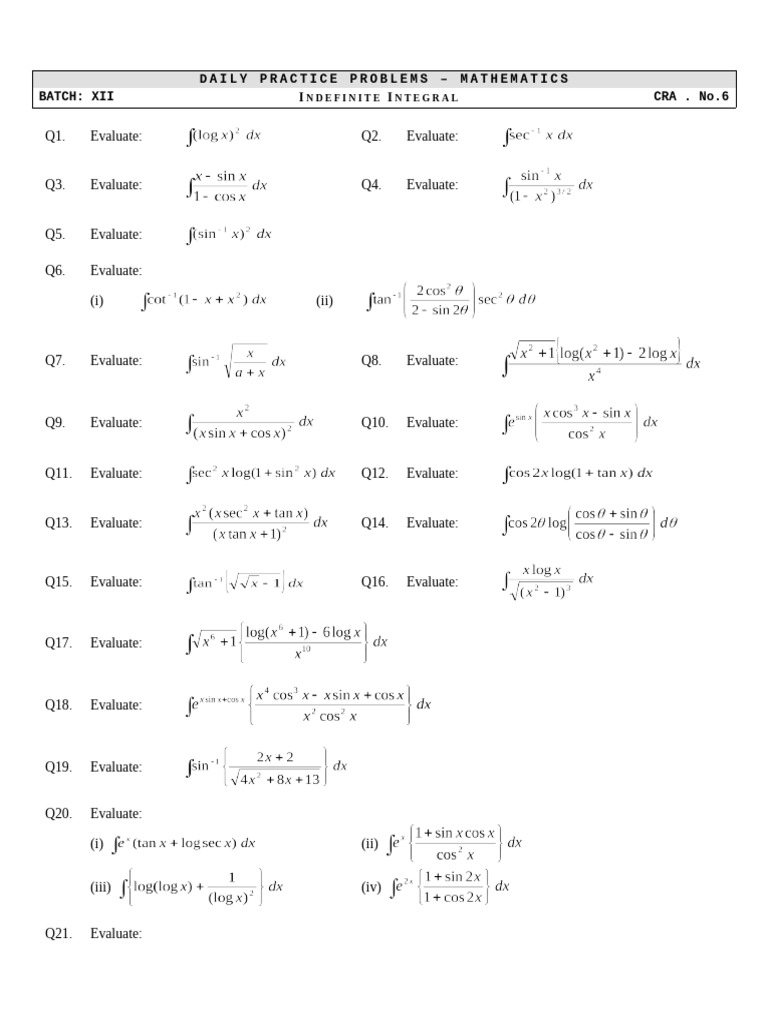 67 - Indefinite Integral | PDF