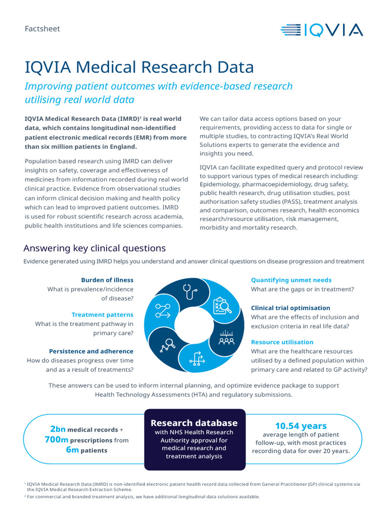 IQVIA Medical Research Data Insights | PDF | Electronic Health Record ...