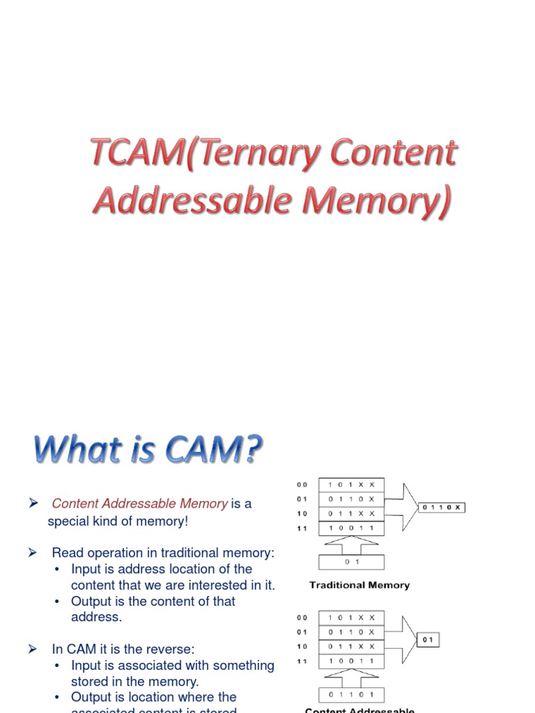 TCAM (Ternary Content Address Able Memory) | PDF | Digital Electronics ...