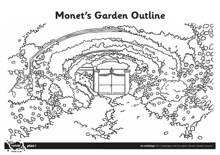 Activity Sheet Monet's Garden Outline | PDF