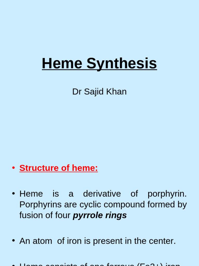 Heme Synthesis | PDF