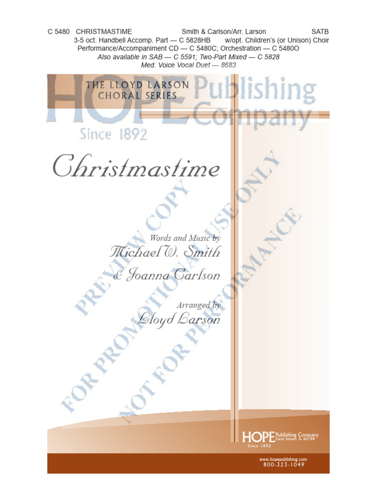 Christmastime Arr. by Lloyd Larson | PDF