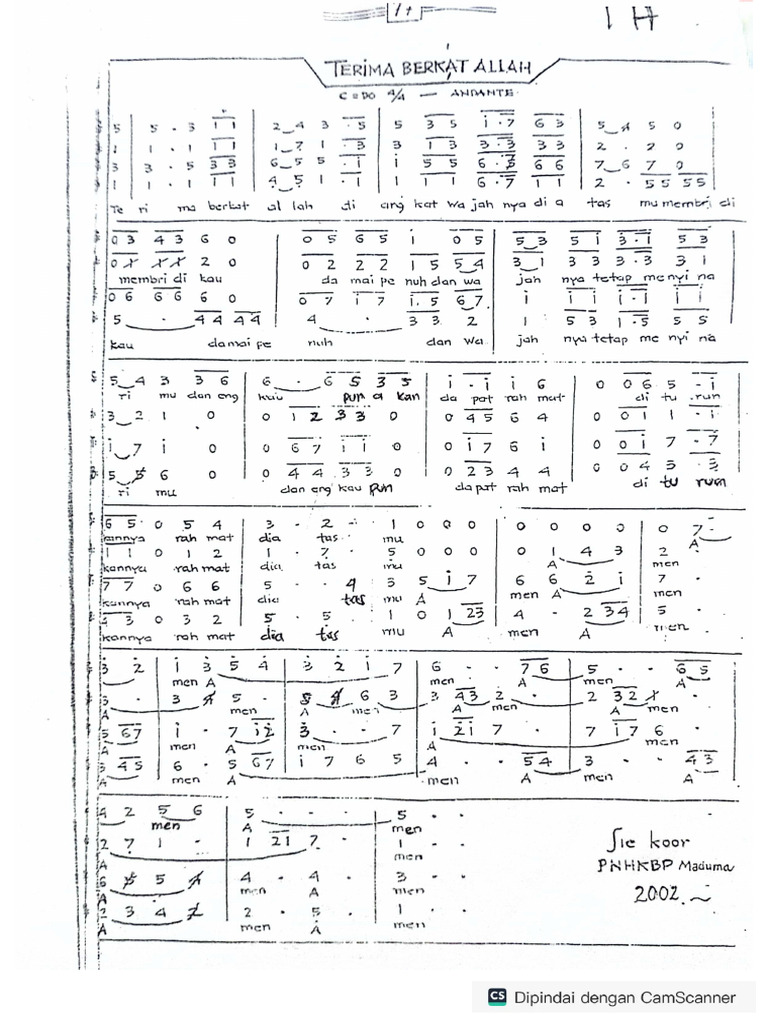 Terimakasih Berkat Allah (TBA) | PDF