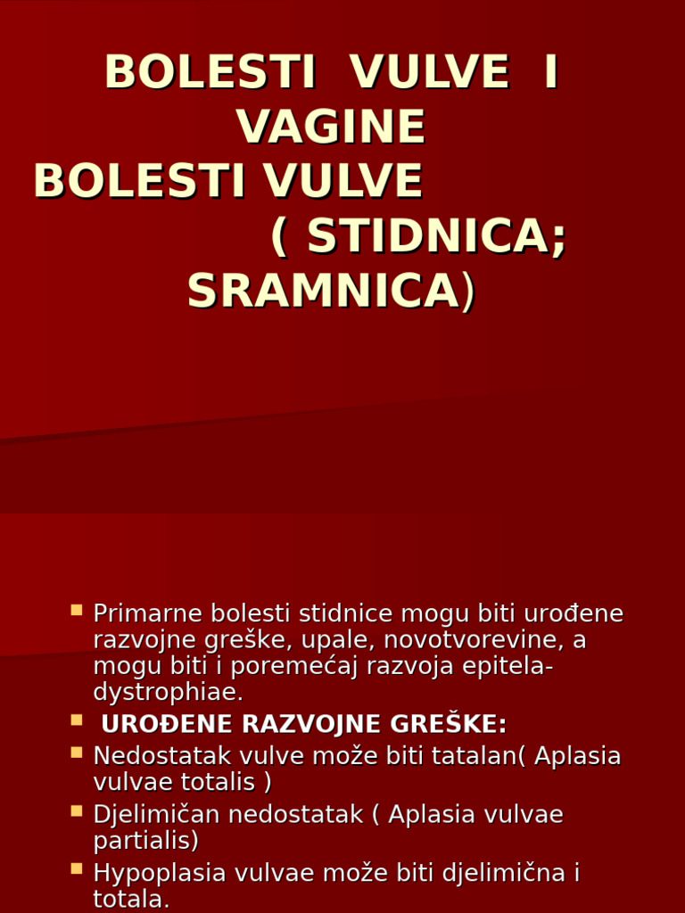 Bolesti Vulve I Vagine | PDF