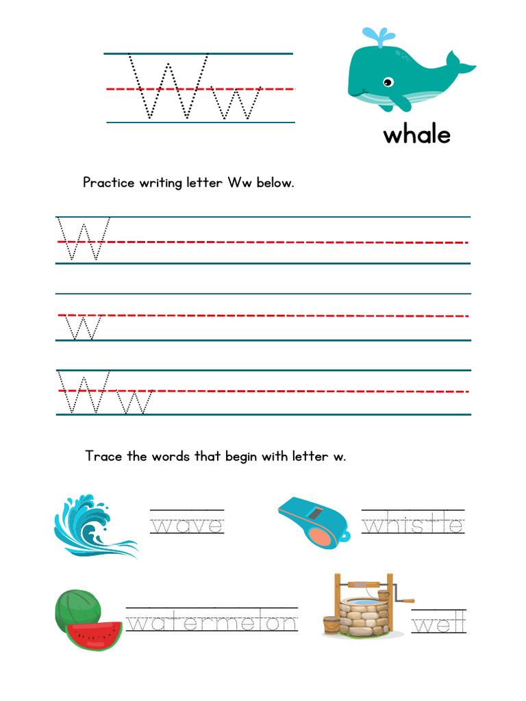 Writing Letter WW Worksheet | PDF