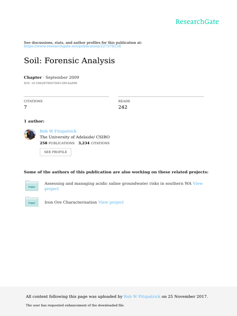 Forensic Soil Analysis Techniques | PDF | Soil | Forensic Science