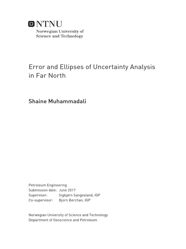 Error and Ellipses of Uncertainty Analysis | PDF | Observational Error ...