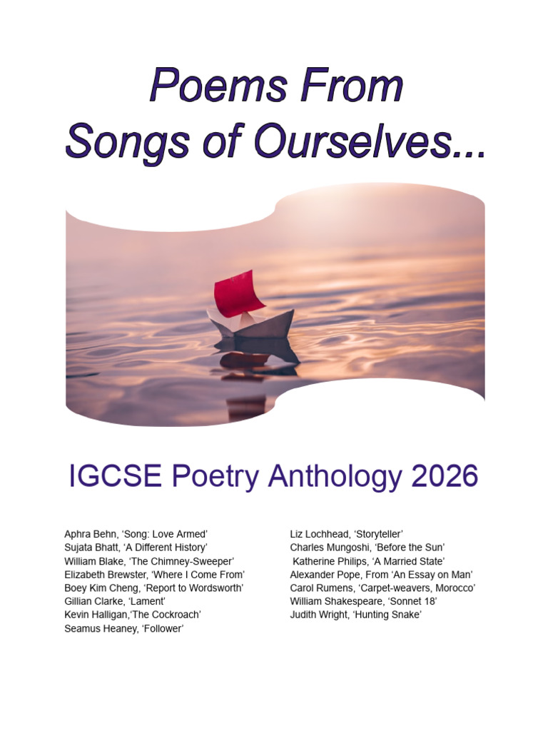 NEW Songs of Ourselves IGCSE 2026 | PDF
