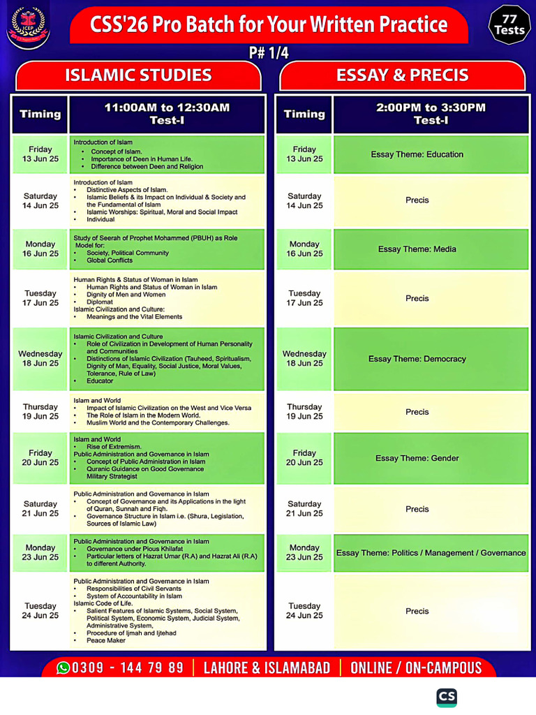 ICEP Test Schedule | PDF