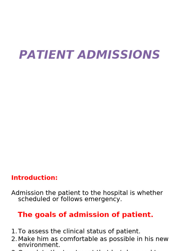 Patient Admission Process Explained | PDF | Hospital | Patient