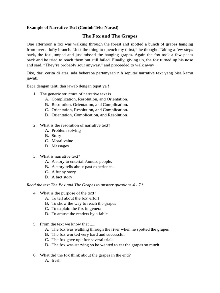 Example of Narrative Text | PDF