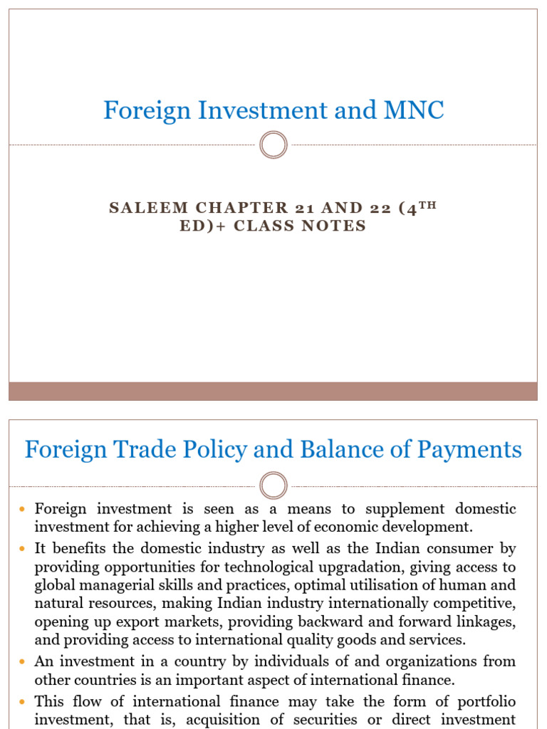 16 - Foreign Investment and MNC | PDF | Franchising | License
