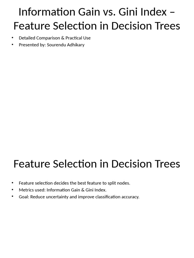 Information Gain Vs Gini Index Final | PDF