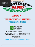 Grade 9 Pretechnical Studies Notes-1 | PDF | Waste | Wood