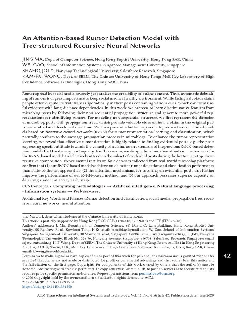 An Attention-Based Rumor Detection Model With | PDF | Parsing