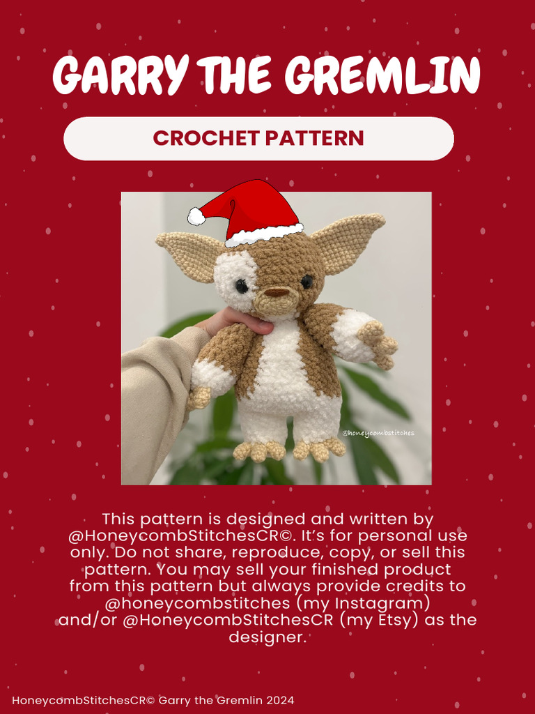 Garry the Gremlin Crochet Pattern | PDF | Crochet | Needlework