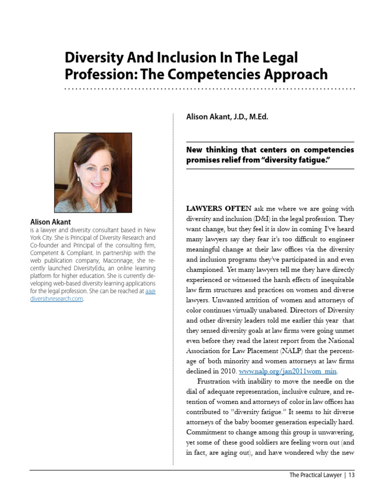 Competencies for Legal Diversity Success | PDF | Knowledge | Diversity ...