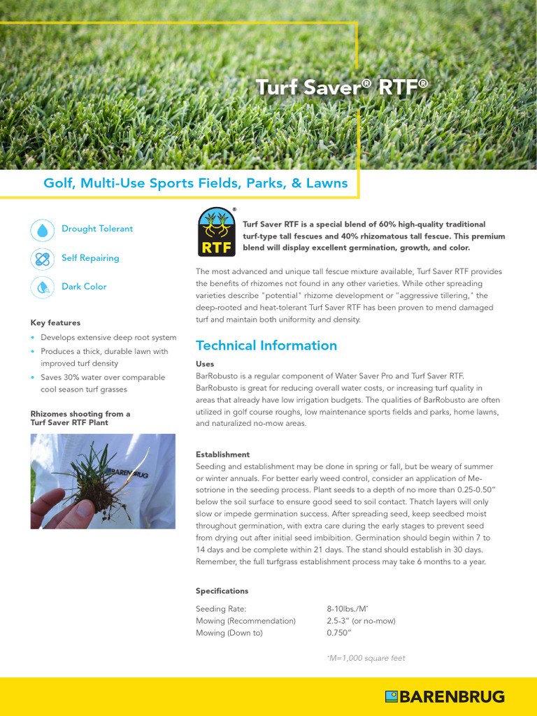 Turf Saver RTF Grass Establishment Guide | PDF | Lawn | Seed
