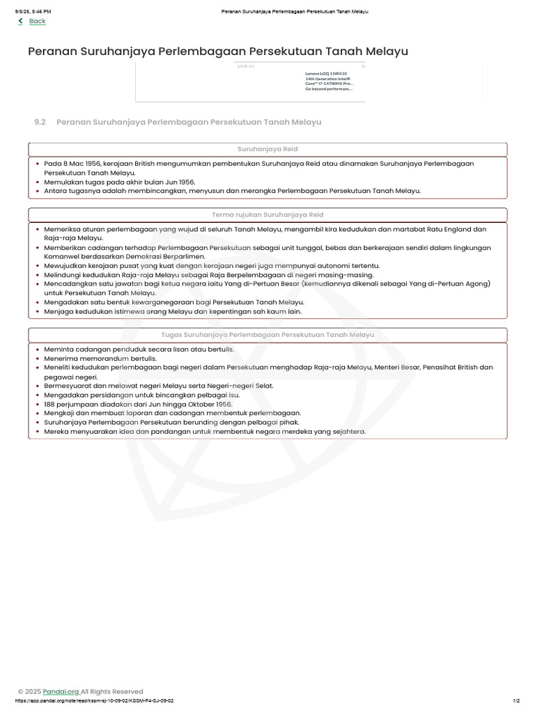 Peranan Suruhanjaya Perlembagaan Persekutuan Tanah Melayu | PDF