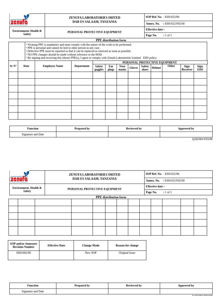 Annexure II PPE Distribution Form | PDF | Personal Protective Equipment | Securities